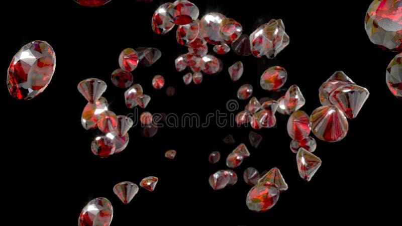 Diamonds Falling Animation Loop with Transparent Background Stock Video ...