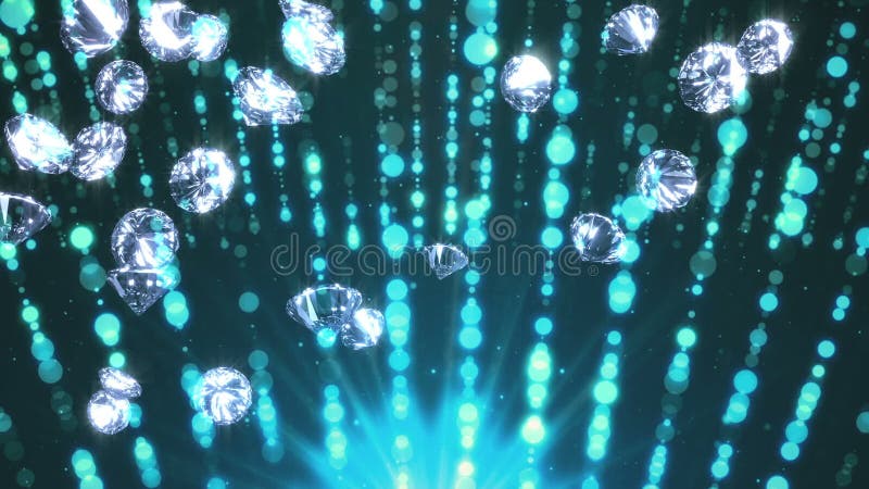 Diamonds Falling Animation Loop with Transparent Background Stock Video ...