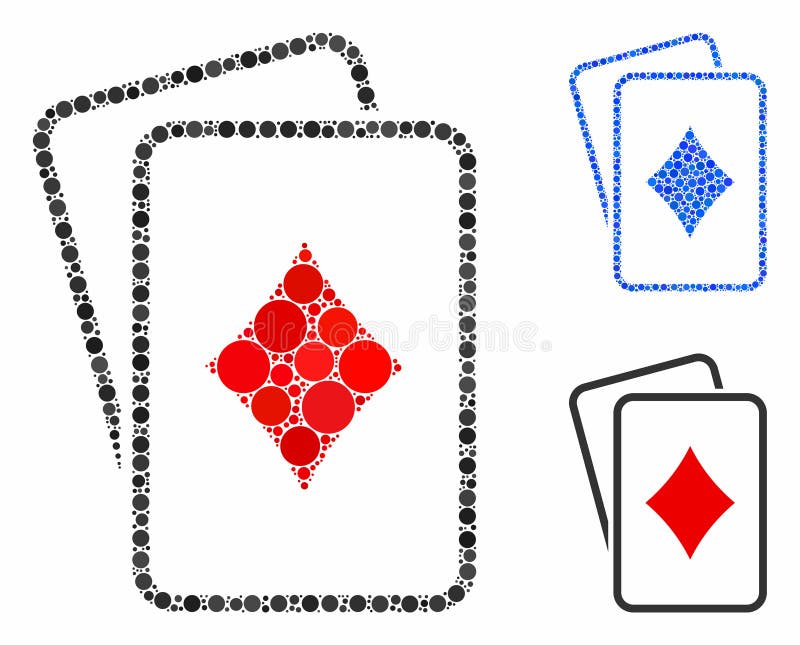Diamonds Gambling Cards Mosaic Icon of Round Dots Stock Illustration ...