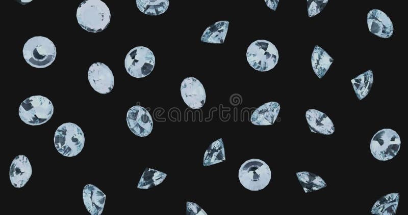 Diamonds, Gems Falling Down on Black Background HD Stock Video - Video ...