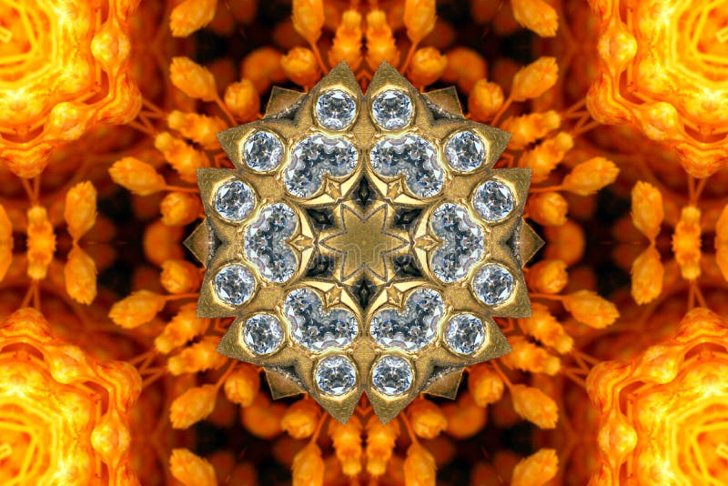 Diamonds Gold with Floral Design Pattern Stock Illustration ...