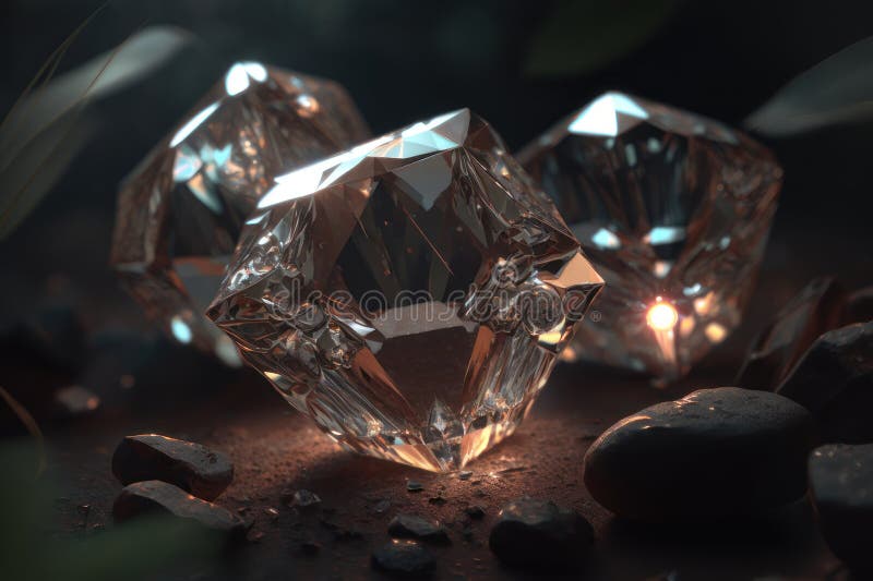 Diamonds in Nature. AI Generative Stock Illustration - Illustration of ...