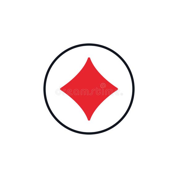 Diamonds Playing Card Suit in Circle Vector Concept Solid Red Icon ...