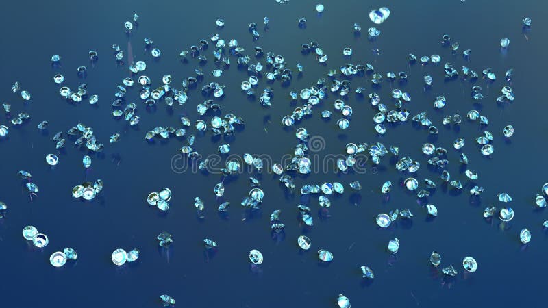 Diamonds Rain. Falling Diamonds on Blue Background Stock Video - Video ...