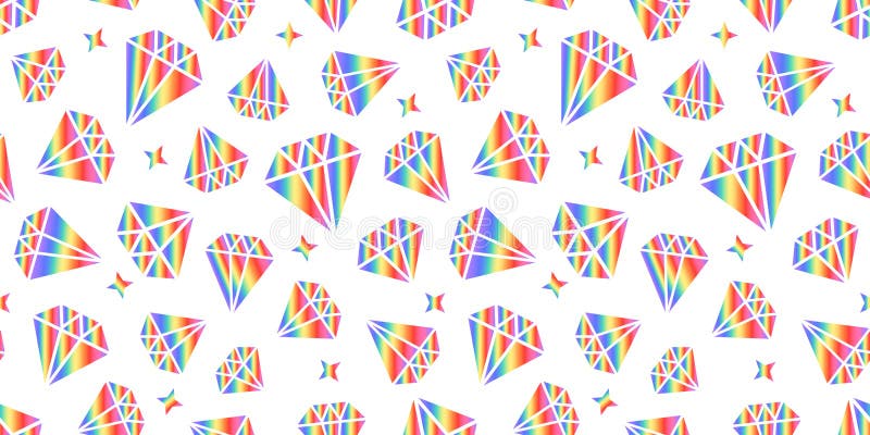 Diamonds with Rainbow Gradient Modern Abstract Seamless Pattern. Vector ...