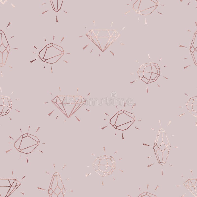 Diamonds. Rose gold stock vector. Illustration of decorative - 130571249