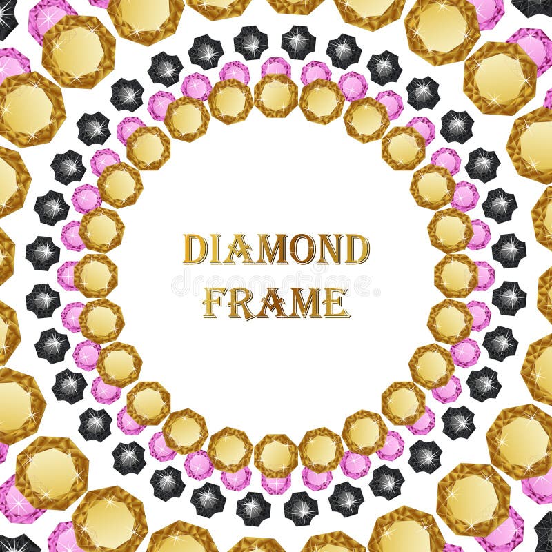 Diamond round frame stock vector. Illustration of jewel - 70820246