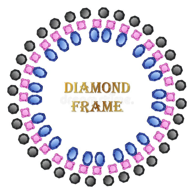 Diamonds round frame stock vector. Illustration of decoration - 79417504