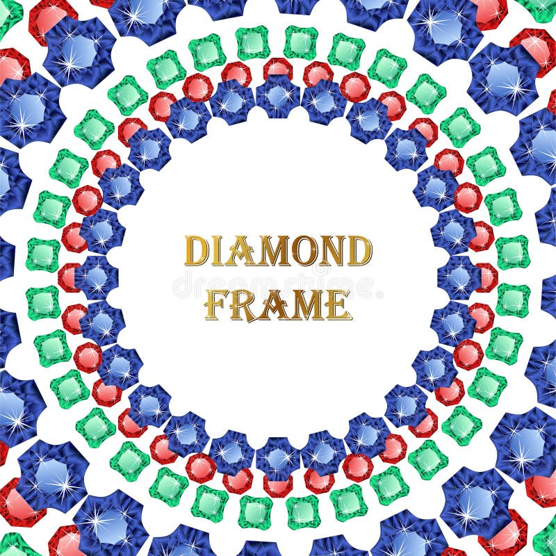 Diamonds round frame stock vector. Illustration of decoration - 79417504