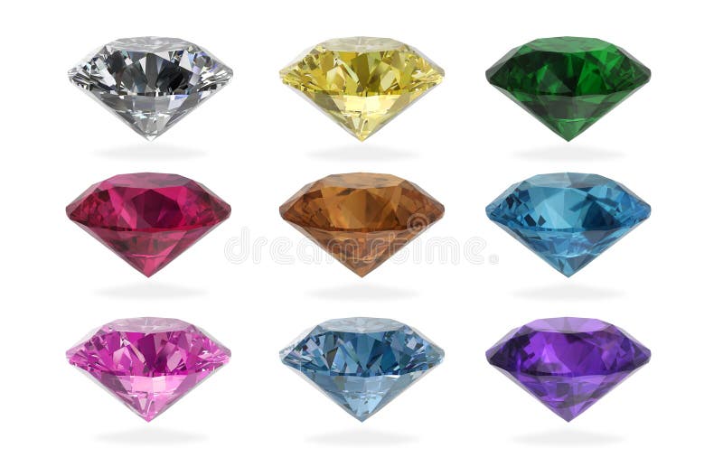 Diamonds Isolated on White Background Stock Illustration - Illustration ...