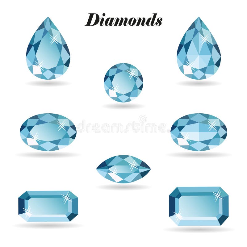 Different Cut Diamonds Stock Illustrations – 388 Different Cut Diamonds ...