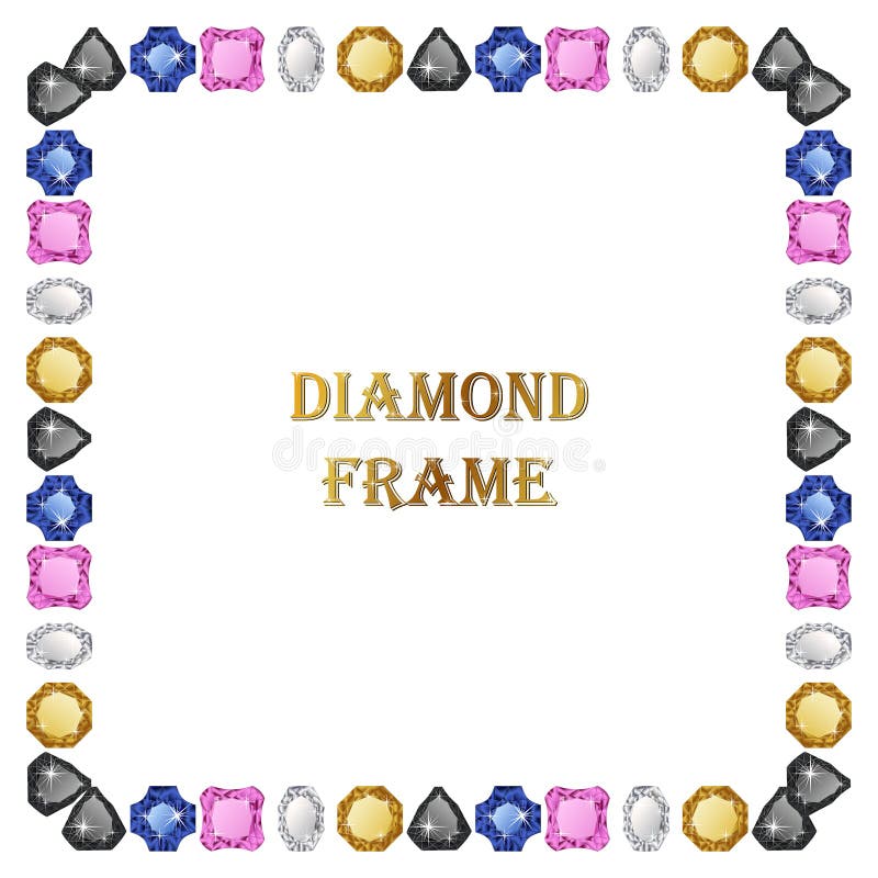 Diamonds square frame stock vector. Illustration of square - 70820259