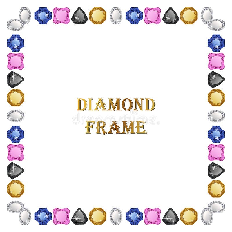 Diamonds square frame stock vector. Illustration of element - 77841490