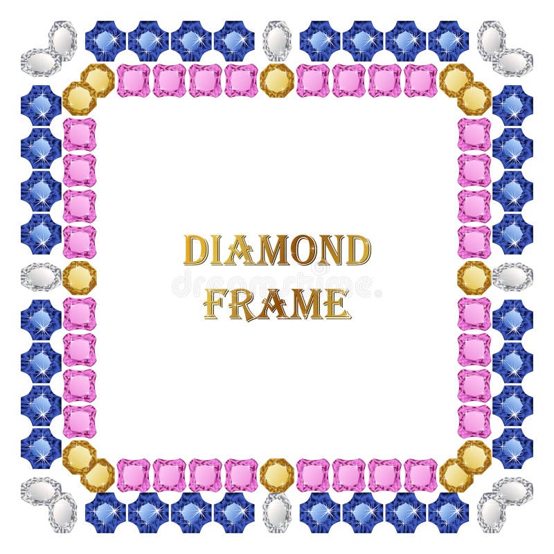 Diamonds square frame stock vector. Illustration of abstract - 81708486