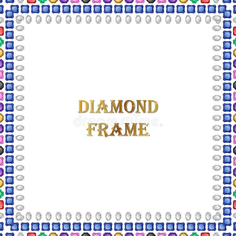 Diamonds square frame stock vector. Illustration of concept - 83125354