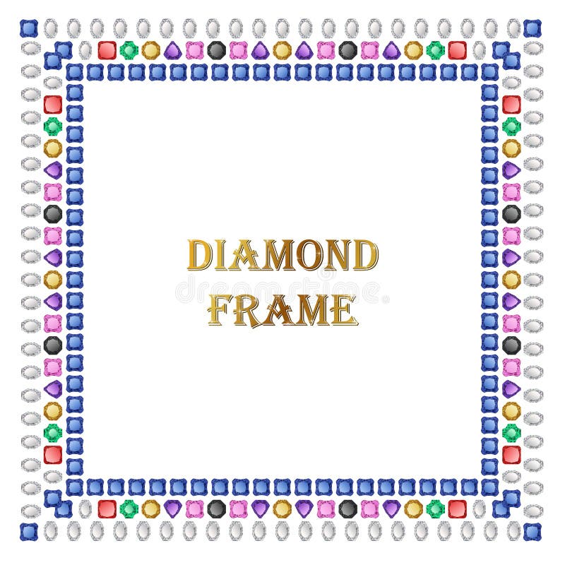 Diamonds square frame stock vector. Illustration of design - 82167478