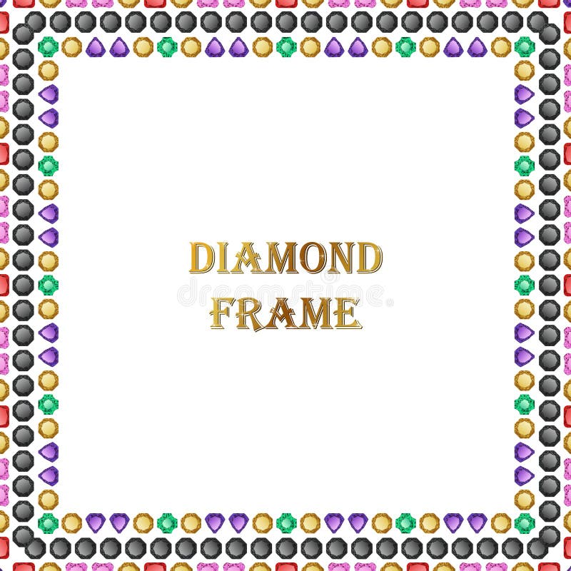 Diamonds square frame stock vector. Illustration of graphic - 83471026