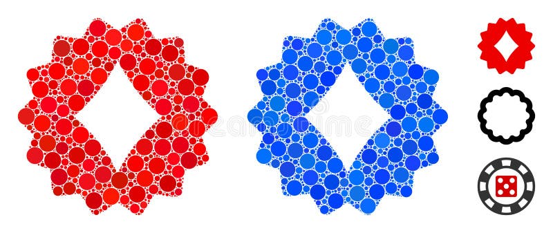 Diamonds Token Composition Icon of Round Dots Stock Vector ...