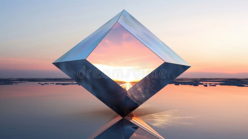 A Diamondshaped Mirror with a Mirrored Frame Giving the Illusion of an ...