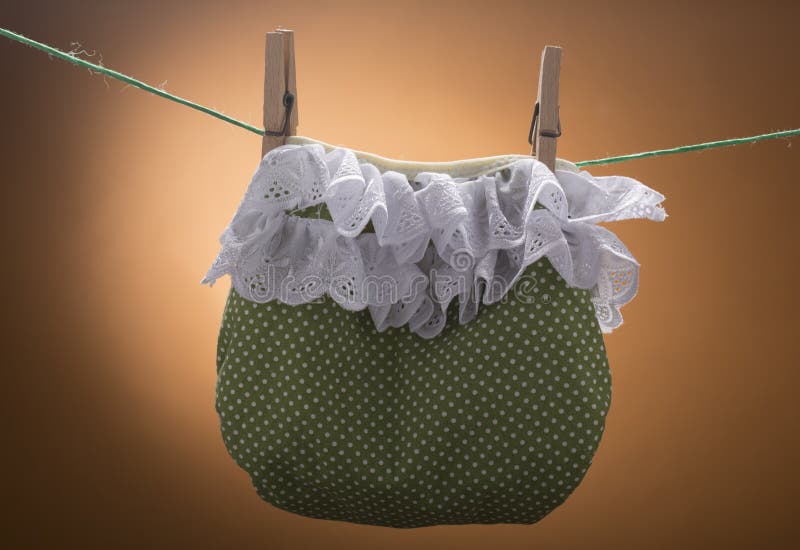 Diaper on the clothesline stock photo. Image of modern - 44837728