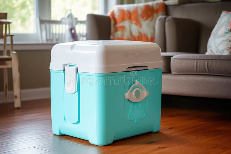 Diaper Disposal System with Lid Closed Stock Image - Image of system ...