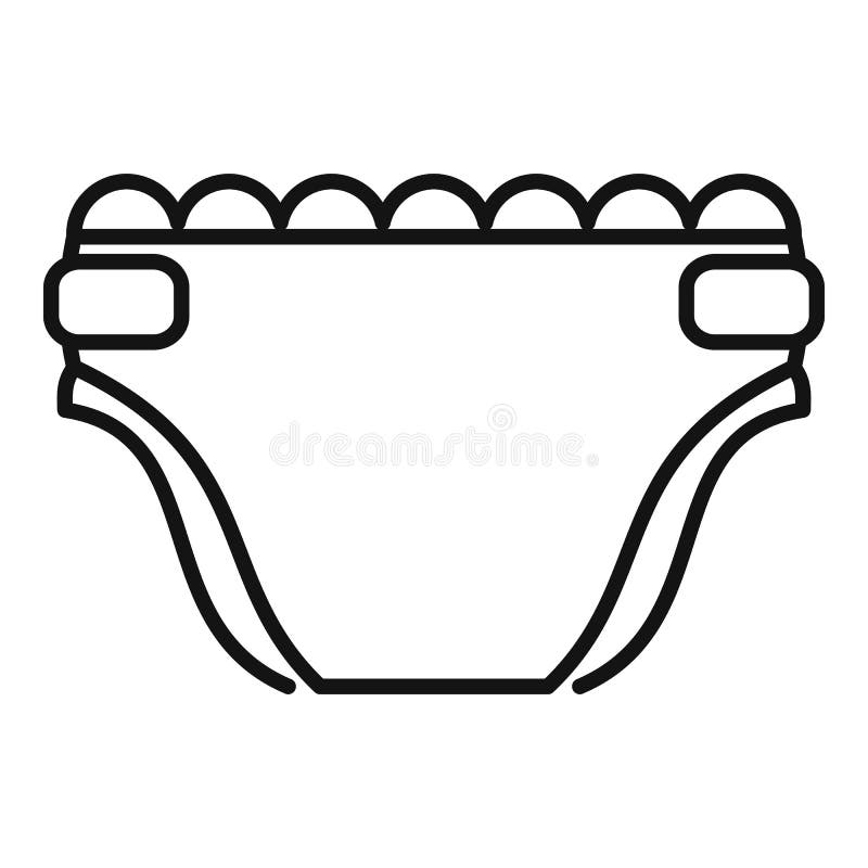 Nappy Diaper Icon, Outline Style Stock Vector - Illustration of toddler ...