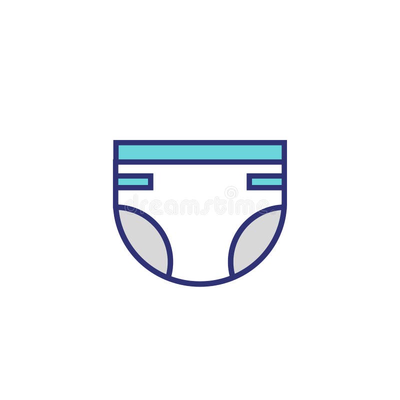 Diaper Icon, Vector Illustration Stock Illustration - Illustration of ...