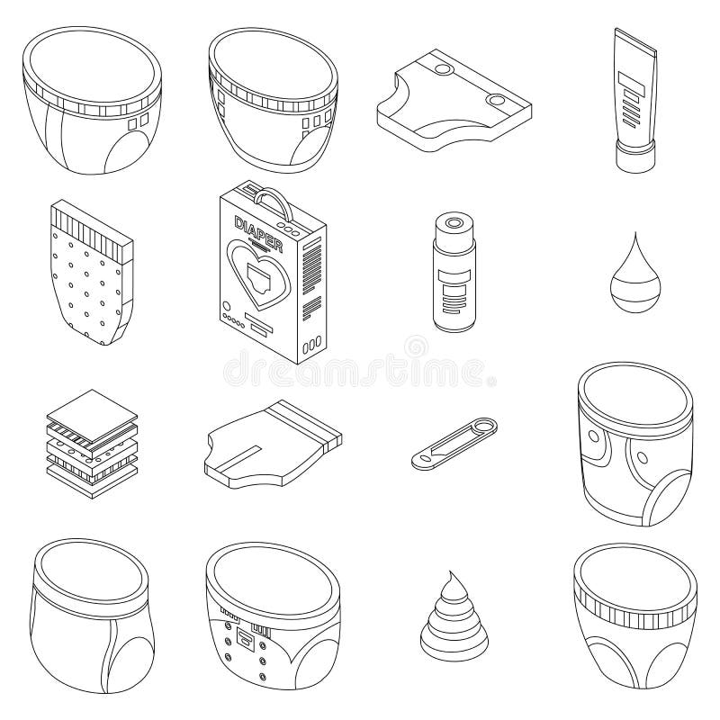 Diaper Outline Set Stock Illustrations – 2,537 Diaper Outline Set Stock ...