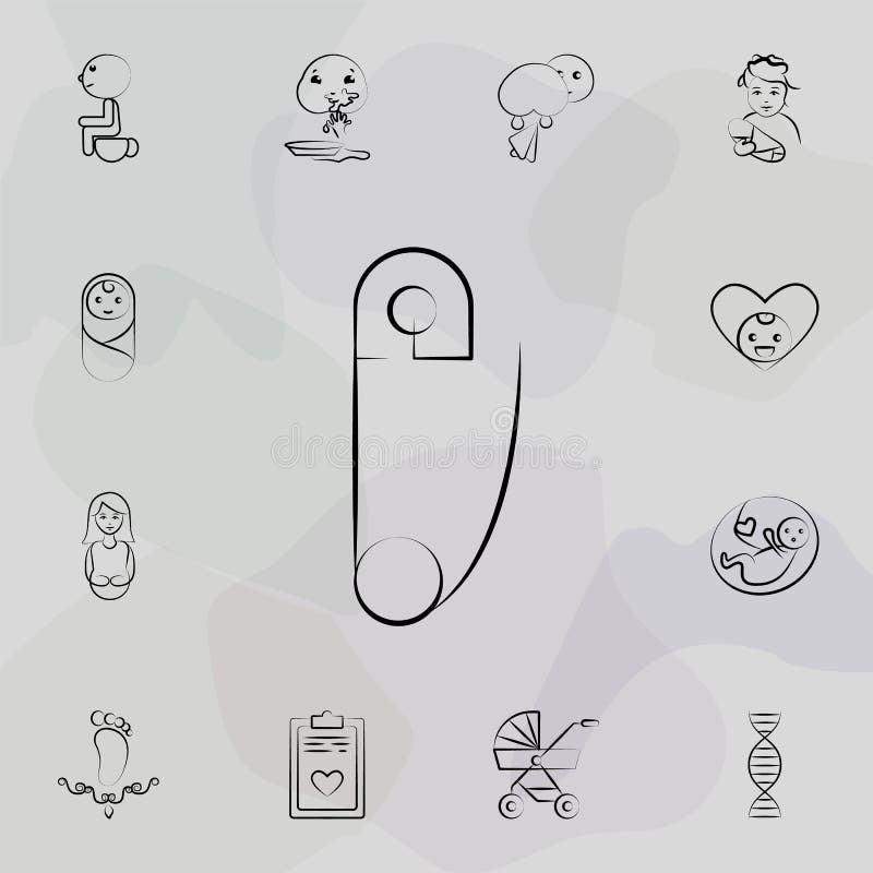 Diaper Pin Concept Line Icon. Universal Set of Maternity for Website ...