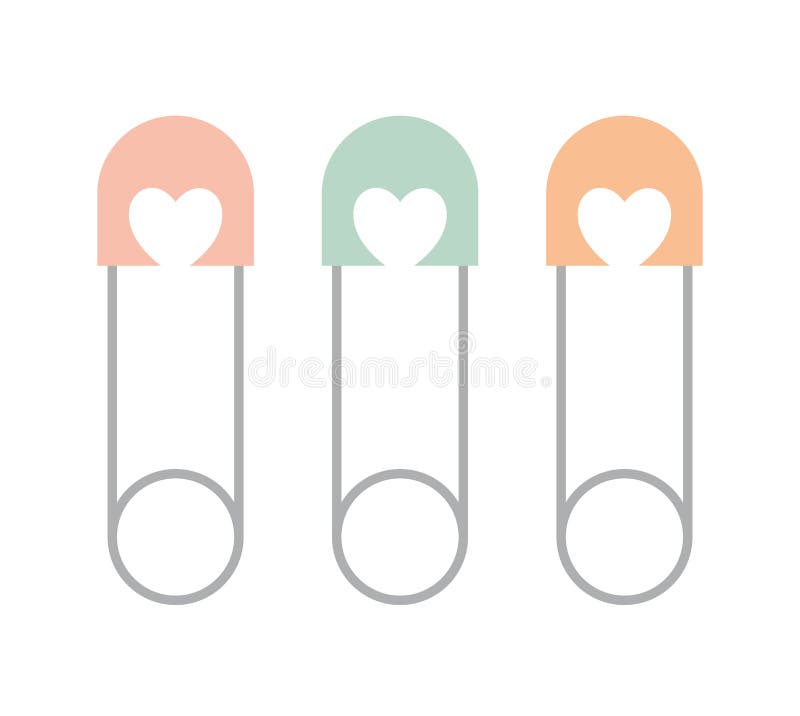 Diaper pin icons stock vector. Illustration of cute - 212100322