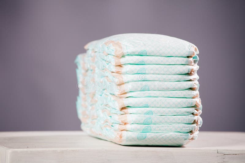 Pile or Stack of Baby Diapers Stock Image - Image of pile, hygiene ...