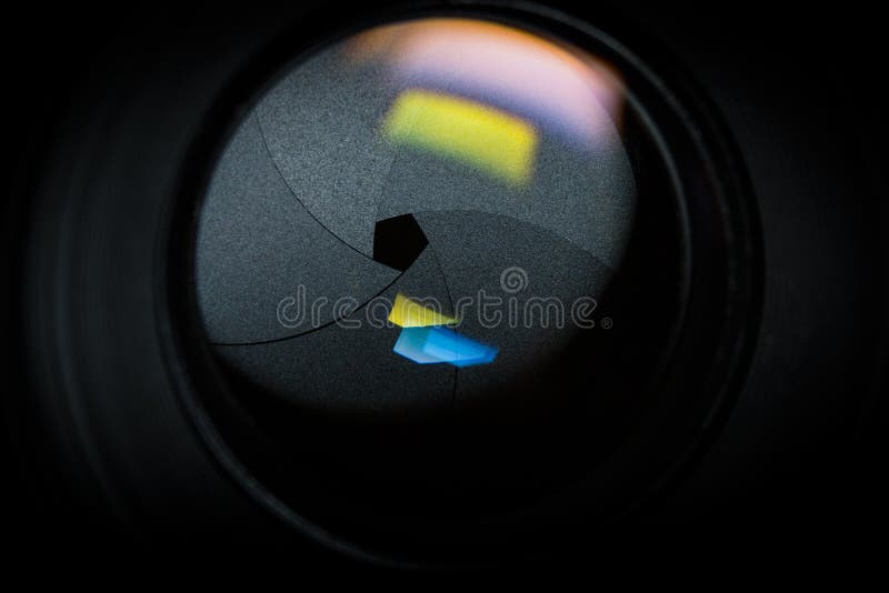 Diaphragm of a Camera Lens Aperture. Stock Photo - Image of photocamera ...