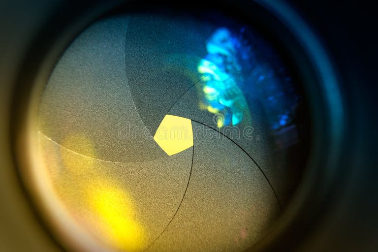 Diaphragm of a Camera Lens Aperture. Stock Photo - Image of field ...