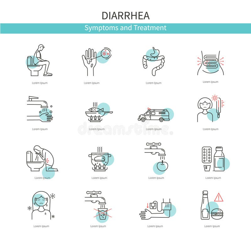 Diarrhée Cause Des Infographies De Traitement Illustration de Vecteur ...