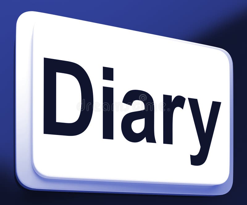 Diary Button Shows Online Planner or Schedule Stock Illustration ...