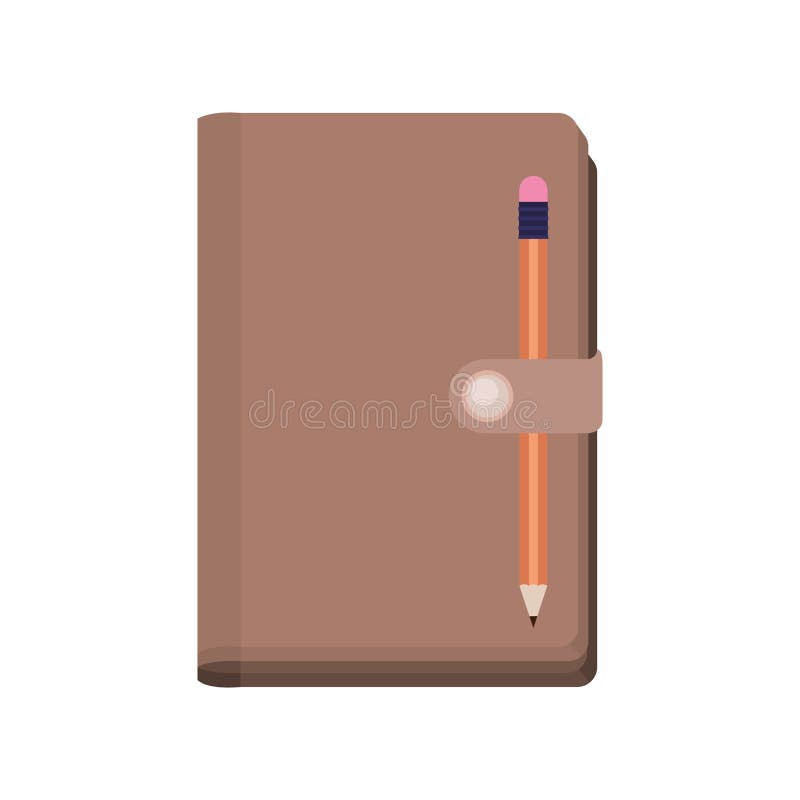 Diary closed with pencil stock vector. Illustration of notebook - 145467273