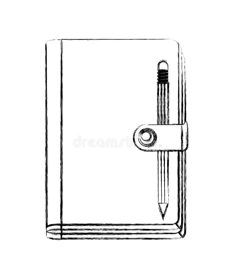 Diary closed with pencil stock vector. Illustration of notebook - 145467273