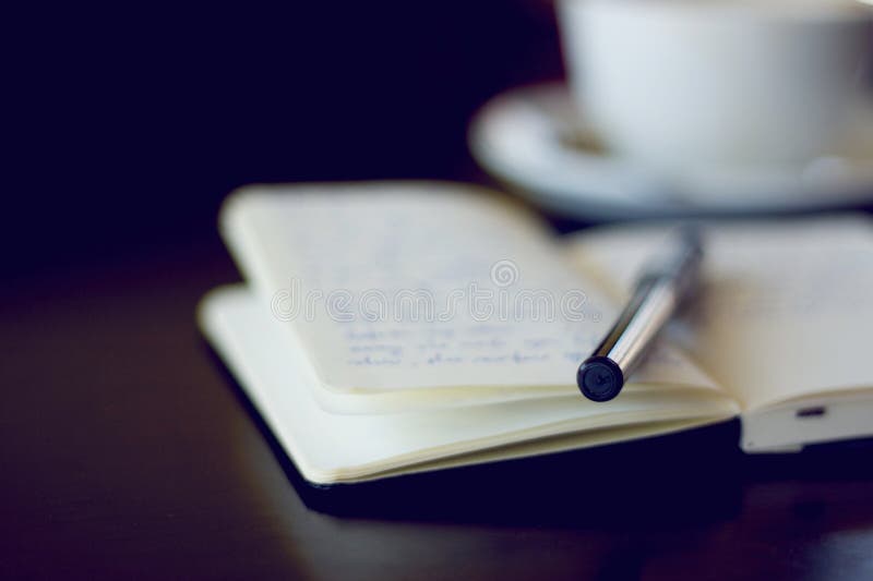 Diary and Coffee stock image. Image of instrument, pages - 26958957