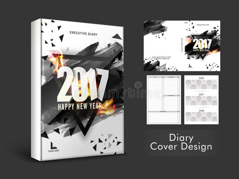 Diary Cover Design or Template Layout. Stock Illustration ...