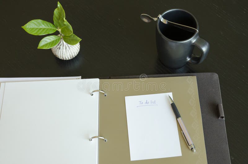 Diary and Cup of Coffee on Table Take Outdoor View Stock Image - Image ...