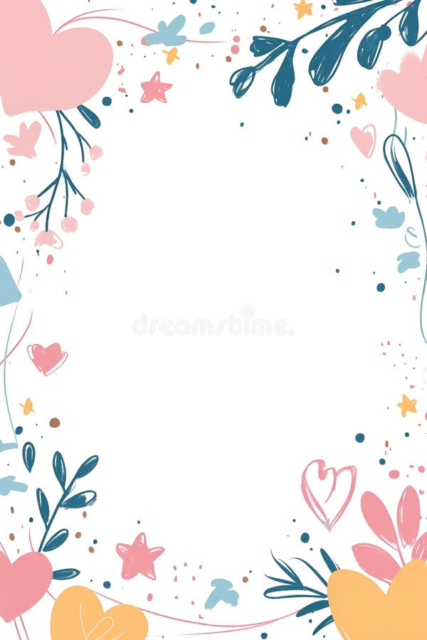 Diary Frame with Pastel Tones and Minimalist Patterns. Stock ...