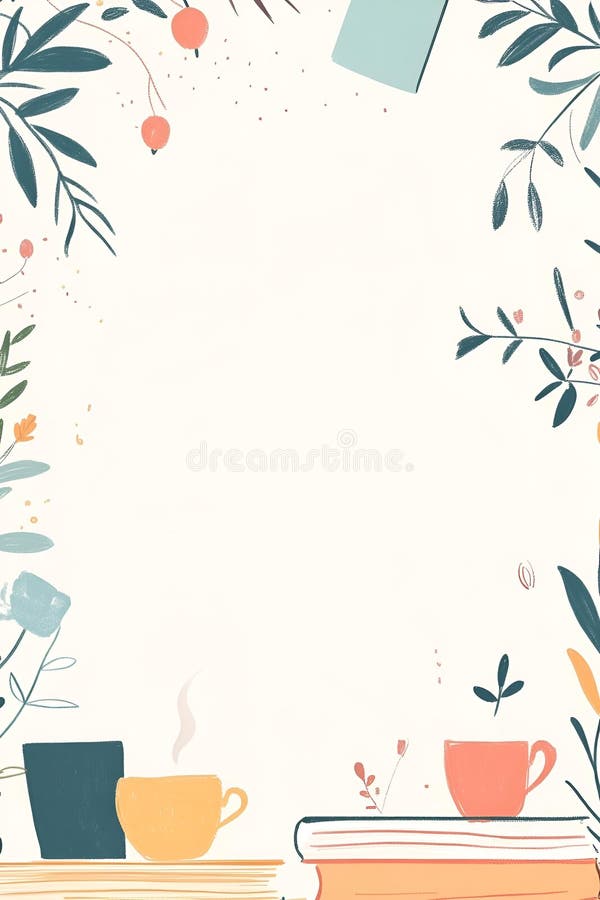 Diary Frame with Pastel Tones and Minimalist Patterns. Stock ...