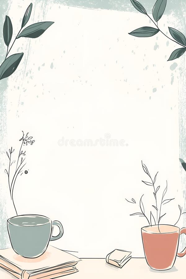 Diary Frame with Pastel Tones and Minimalist Patterns. Stock ...