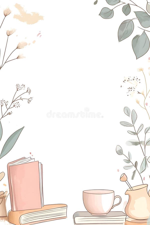 Diary Frame with Pastel Tones and Minimalist Patterns. Stock ...