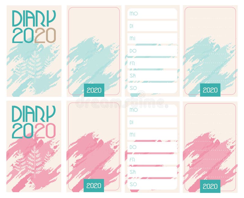 Simple Diary 2020. Front Page, Week Planner and Page for Notices ...