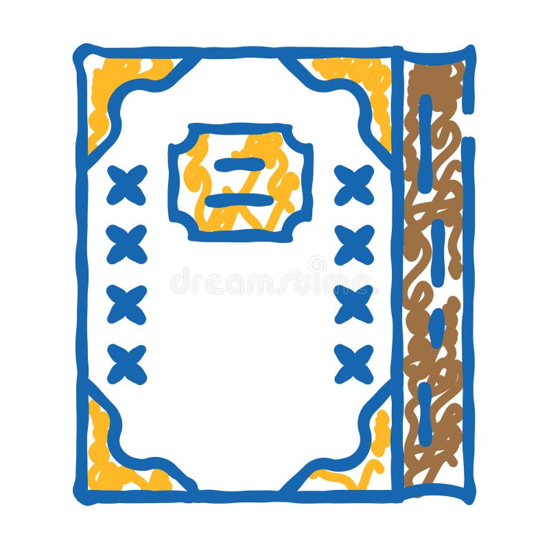 Diary with Gold Inserts Icon Doodle Illustration Stock Vector ...