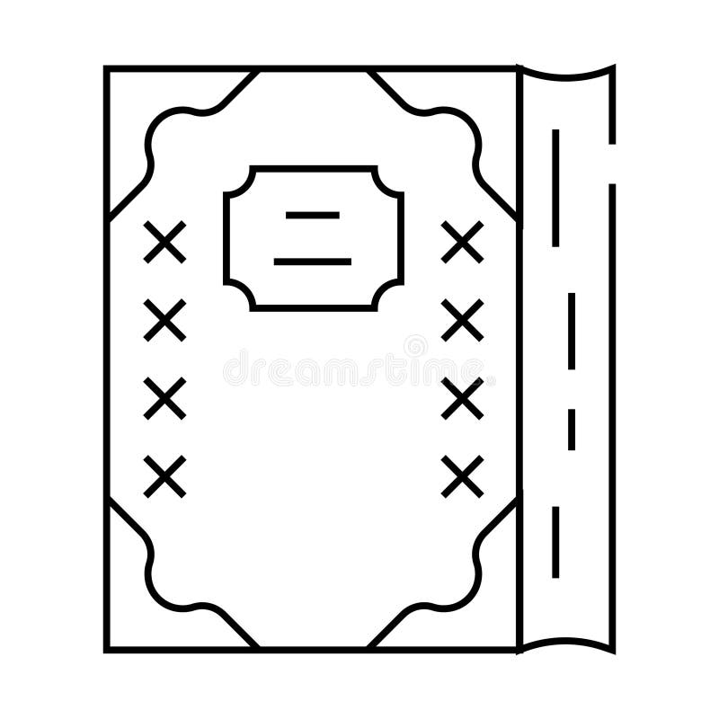 Diary with Gold Inserts Line Icon Vector Illustration Stock Vector ...