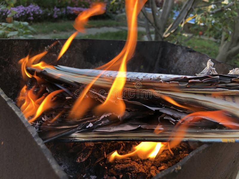 Diary with daily Hand Written Note Burning in Fire Flame Stock Photo ...
