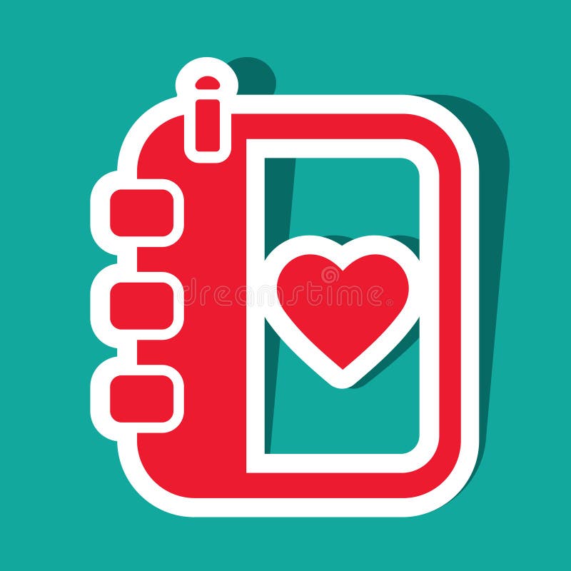 Diary with Heart. Vector Illustration Decorative Design Stock Vector ...