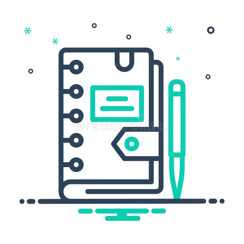 Mix Icon for Diary, Journal and Notebook Stock Vector - Illustration of ...